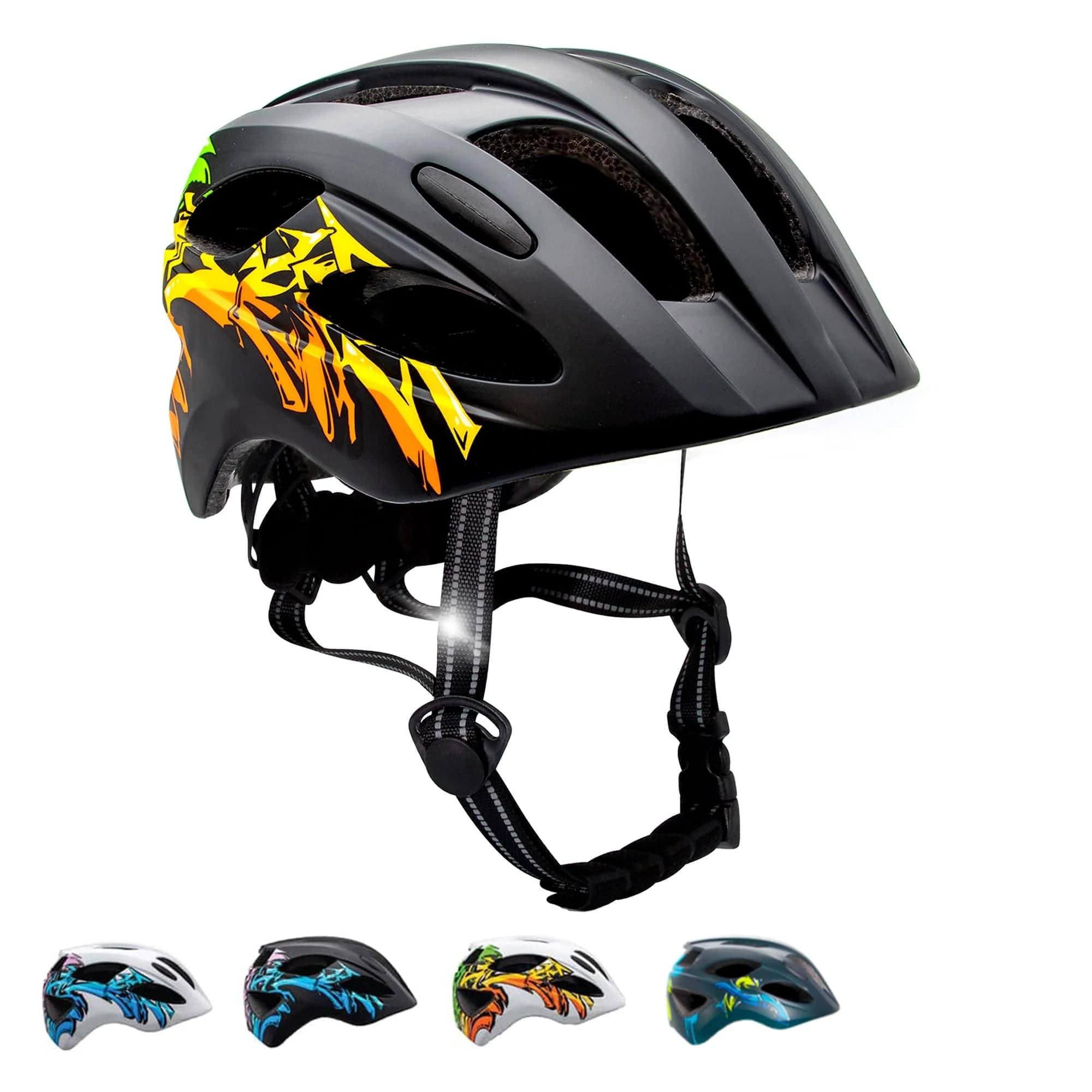 Casco Crazy Safety per bambini con potente luce posteriore ricaricabile